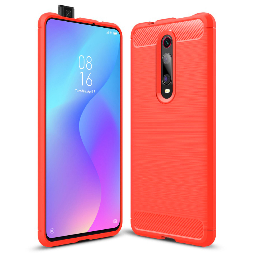 Flexi Slim Carbon Fibre Case for Xiaomi Mi 9T (Red)